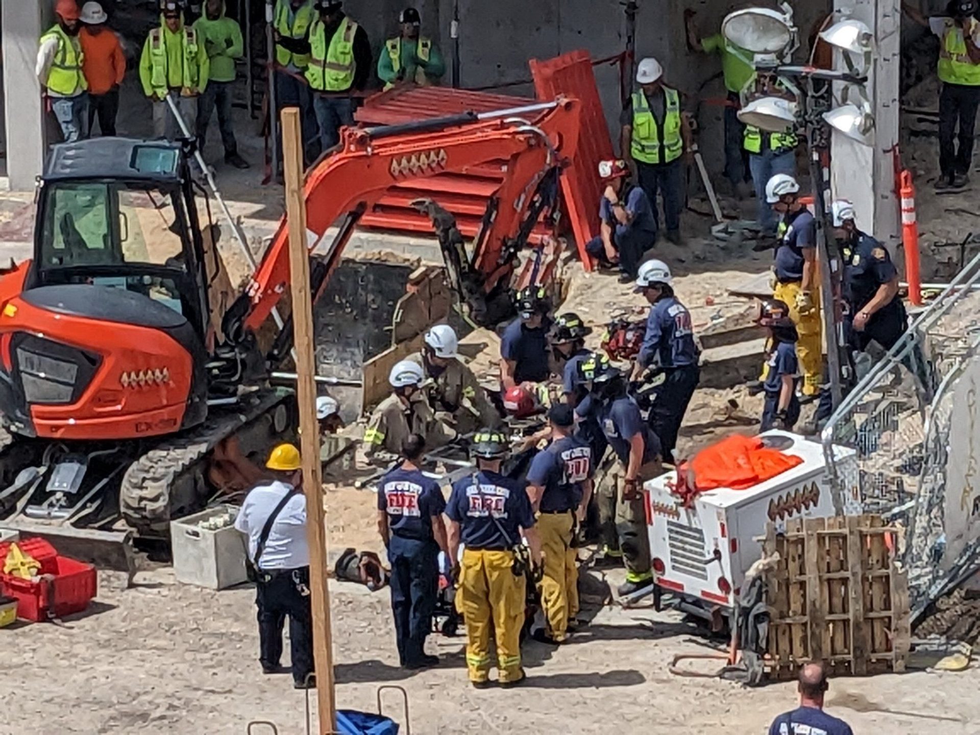 Construction worker caught in trench collapse extricated by SLCFD heavy ...