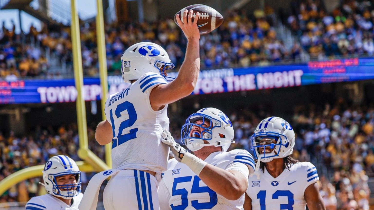 BYU builds big lead early, forces late turnover to beat Bears, stay ...