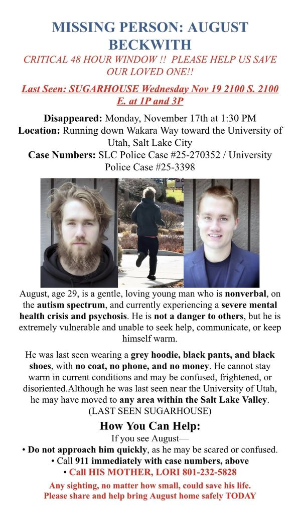 Search organized for Monday in SLC for missing autistic man; volunteers ...